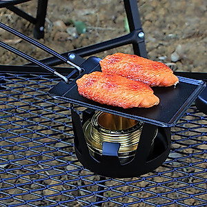 Mini BBQ Pan, Barbecue Tray Iron Portable Compact Easy to Clean BBQ Grill Pan Barbecue Plate Camping Grill Pan for Camping Home Outdoor BBQ Grill Pan Portable with Storage Bag Baking Plate