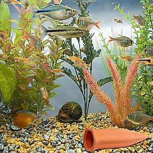 Tcamp 10 Pack Plant Watering Devices, Terracotta Plant Watering Spikes Wine Bottle Automatic Plant Waterer for Vacations, Self-Watering Stakes for Indoor Outdoor Plants