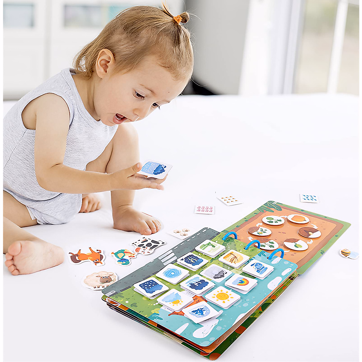 MIKNEKE DIY Quiet Book for Toddlers, Montessori Busy Book for Kids, Vehicle Preschool Learning Activities Learning & Education Toys