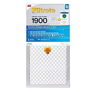 Filtrete 14x30x1 Smart Air Filter, MPR 1900 MERV 13, 1-Inch Premium Allergen, Bacteria and Virus Air Filters for ACs and Furnaces, 2 Filters, White