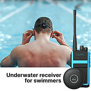 SONR Swim Coach Communicator, Waterproof, Underwater Communicator, Swimming, Swim, Coach Gifts, Bone Conduction, Real-time Coaching, Headphones, Metronome Black
