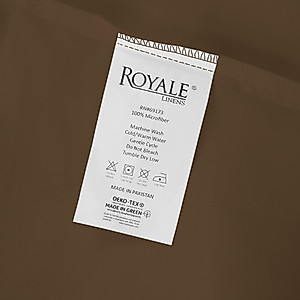 Royale Linens King Pillowcase Set of 2 - Bed Pillow Cover - 20" x 40" - Chocolate Pillowcases - 1800 Brushed Microfiber, Wrinkle & Fade Resistant - Soft & Cozy- King Size Pillow Case (King, Chocolate)