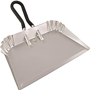 Edward Tools Extra Large Industrial Aluminum Dustpan 17” - Lightweight - Half The Weight of Steel dust Pans with Equal Strength - for Large cleanups - Rubber Loop Handle for Comfort/Hanging (1)