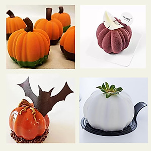 EchoDone Pumpkin Silicone Mold 6 Cavities Cupcake Baking Pan Mousse Tray Molds Kitchen Cake Decoration Fondant Mold for Halloween