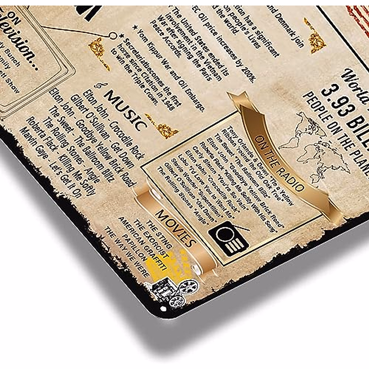 Fancesca Decor 50th Birthday Anniversary Decoration 1973 Sign for Women Men,Back in 1973 Tin Sign Party Supplies for Grandma,Grandpa, 12x8 Inches Aluminum Metal Signs (Back in 1973)