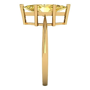 Clara Pucci 2.50 ct Marquise Cut Solitaire Yellow Simulated Diamond Engagement Bridal Promise Anniversary Ring 18K Yellow Gold Size 3.5