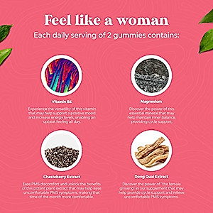 Hormone Balance for Women of All Ages - PMS Gummies and Cycle Support Supplements for Women with Vitamin B6 and Dong Quai Gummy Vitamin - Menopause Relief Mood Support Supplement PMS Support for Women