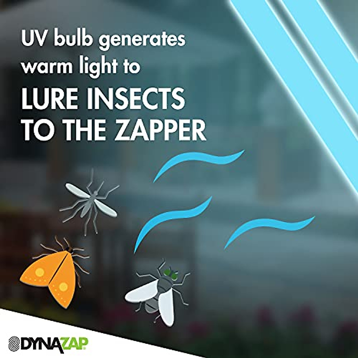 DynaZap DZ30200SR Outdoor Electronic Bug Zapper and Flying Insect Killer - All Weather Electric Mosquito Zapper Protects up to 1 Acre