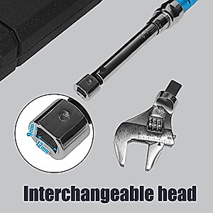 COTOUXKER Adjustable Torque Wrench, 5 to 30 Nm 30mm Open End Torque Wrench with Click and Changeable Head for Hvac Mini Split and Refrigeration System