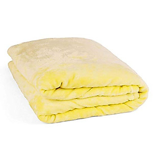 Mintra Home Blanket - Super Soft, 100% Polyester (Yellow, 87in x 87in (XL)) Lightweight Warm Fleece Blanket/Throw/Bed Cover/Couch Cover