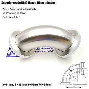 ISO-KF Flange Elbow Fitting with KF16 / KF25 / KF40 Flange (90° KF40 Elbow)