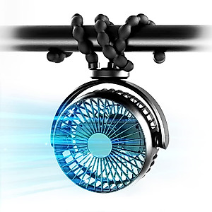 SOVONCARE Stroller Fan Clip on for Baby, Portable Fan for Stroller, Car Seat Fan, Mini Handheld Fan 5200mAh 360°Rotatable Fan with Octopus Tripod Adjustable 3 Speeds Idea Gift