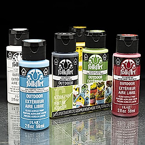 FolkArt Set, Outdoor Basics Set of 6 2 fl oz / 59 ml Brilliant Gloss Acrylic Paints for Easy to Apply DIY Crafts, Art Supplies with A Glossy Finish, 7537, (Pack of 6), Multiple Color 12