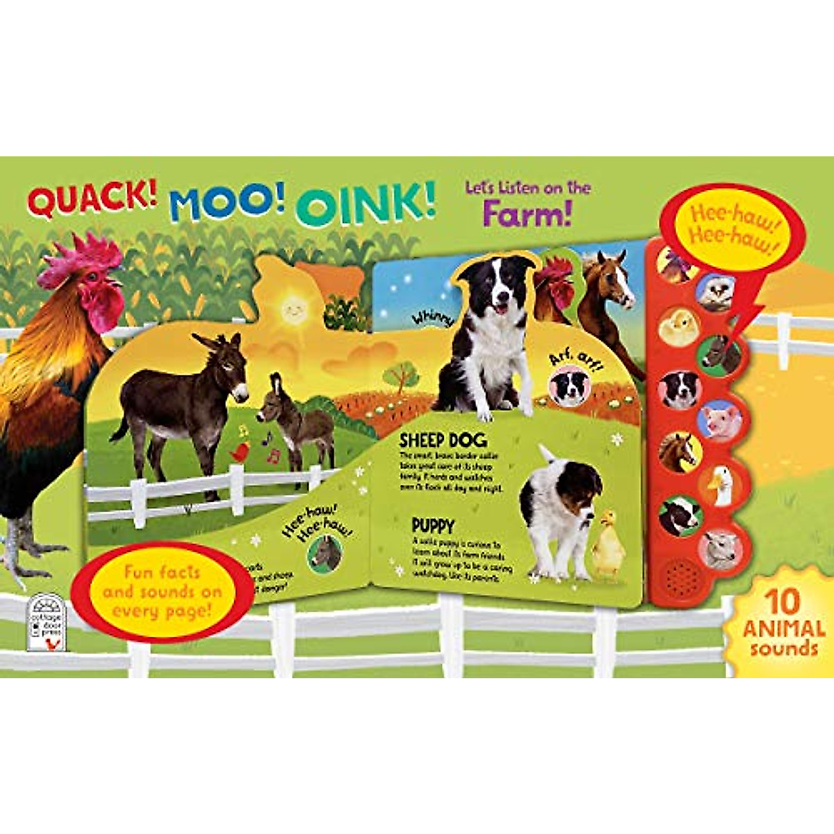Quack! Moo! Oink!: Listen to Animals Around the Farm - 10-Button Children's Sound Book, Ages 2-7