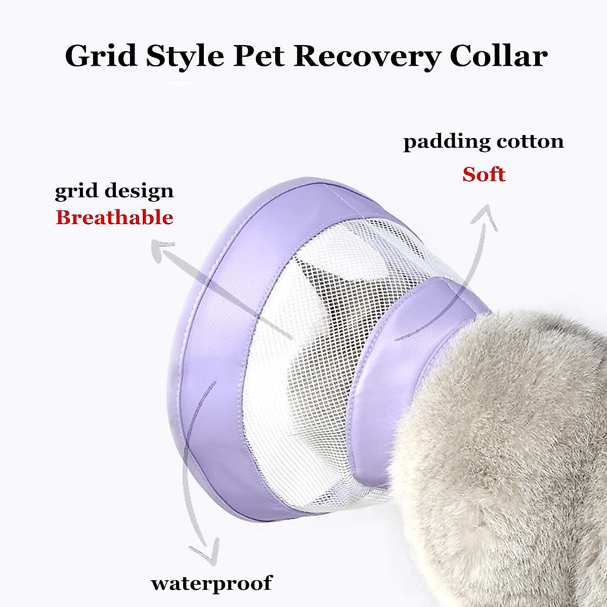 WDPAWS Cat Recovery Protective Cone Collar After Surgery-Soft Adjustable Waterproof Lightweight Elizabethan Collar to Prevent Cats from Touching Stitches, Wounds and Rashes(M Pink)