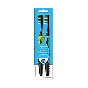 Amazon Basics Pulsating Deep Cleaning Toothbrushes, 2 Count, 1-Pack