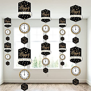 Big Dot of Happiness New Year’s Eve - Gold - New Years Eve Party DIY Dangler Backdrop - Hanging Vertical Decorations - 30 Pieces