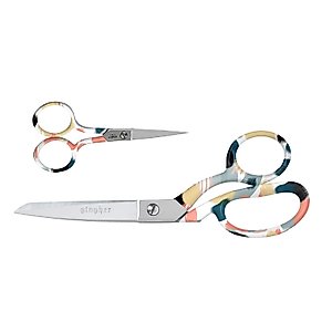 Brewer Gingher Limited Edition Designer Series - 2021 Rynn collection - one Right-Handed 8 inch Sewing Shears and one 4 inch Embroidery Scissors, multi