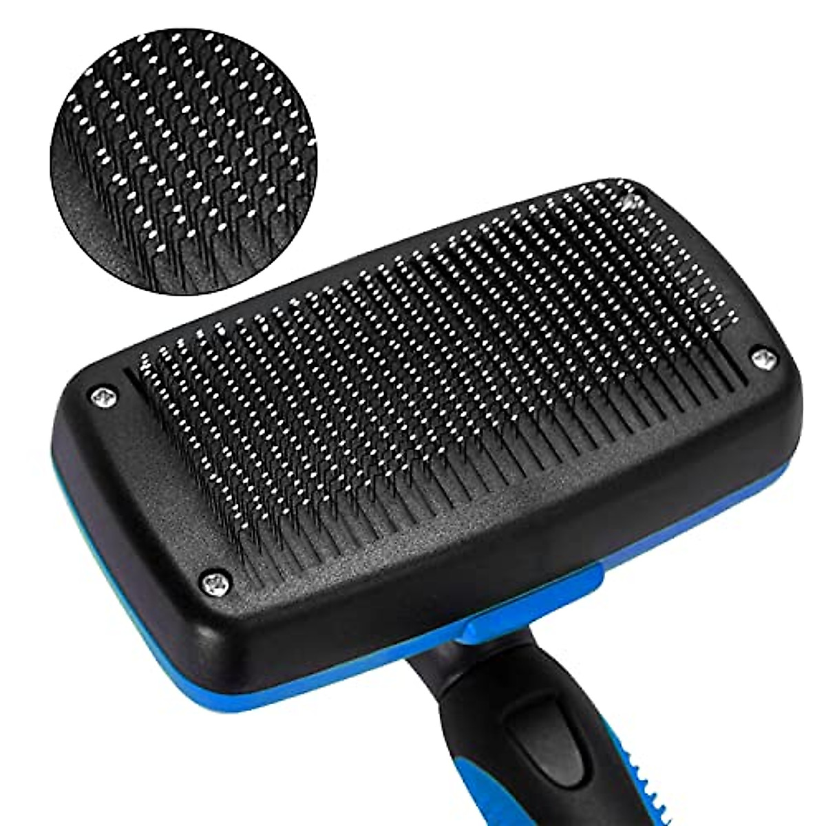 Dog and Cat Self Cleaning Slicker Brush & Pet Hair Removal Gloves for Cats and Dogs - Great for Deshedding/Grooming - Perfect for Long and Short Pet Hair - Great for Pets With Sensitive Skin