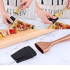 LARATH Silicone Basting Brush with Stainless Steel Handle Spread Oil Butter Sauces Brush Pastry Cakes Meat Sausages Desserts Brushes for Cooking Grilling Baking Kitchen Utensils, Rose Gold