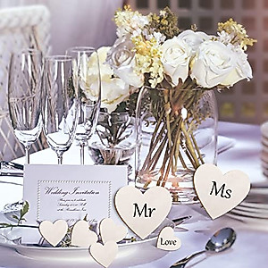 Wooden Hearts Guest Book Hearts Set 150 Pcs Small Wooden Hearts Cutouts and 2 Pcs Big Wood Heart Wooden Heart Guest Book Alternative Christmas Tree Ornament for Wedding Baby Shower Guest Sign