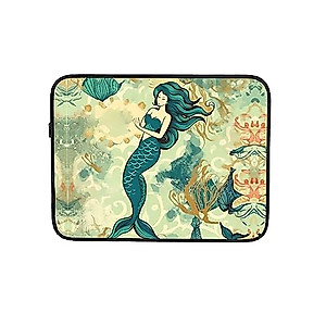 Retro Mermaid Laptop Case Laptop Sleeve Laptop Bag Shockproof Protective Notebook Case Laptop Cover 15 inch