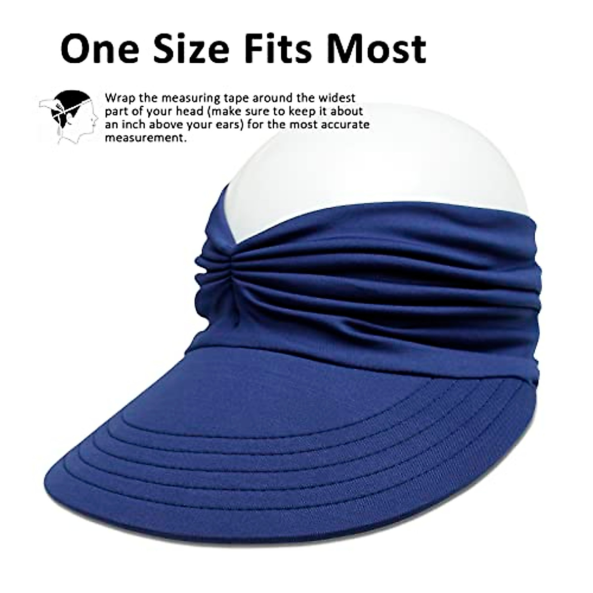 Women Sport Sun Visor Hats,Empty Top Baseball Sun Cap,Womens Sunhats with uv Protection,Sun Hats for Young Girls Women Beach Dark Navy-1pcs