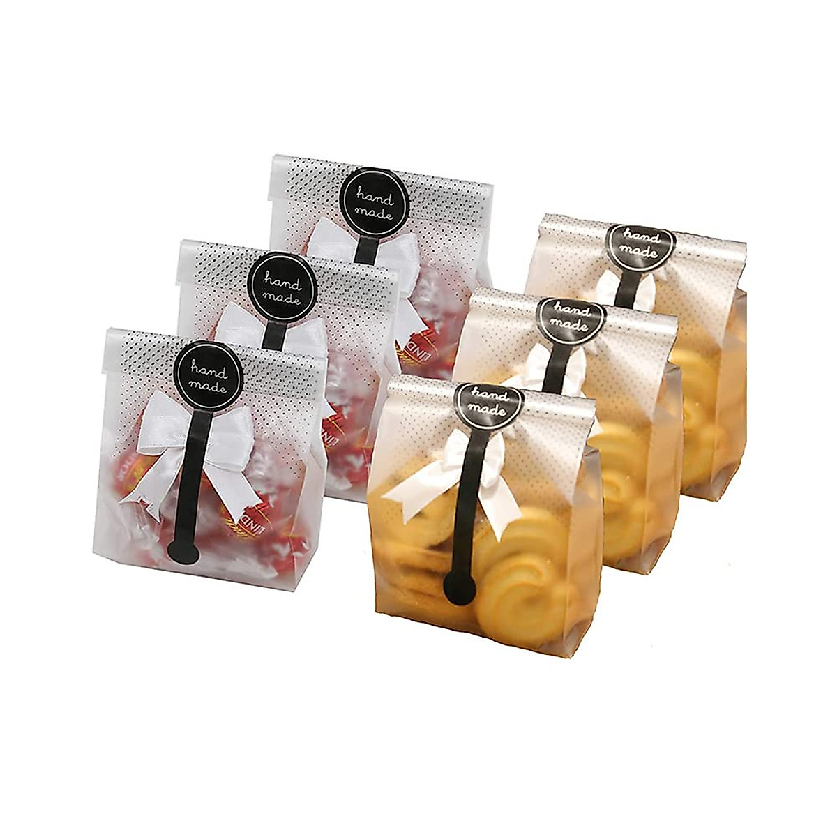 AKOAK 300 Pcs Self-Adhesive Label Stickers, Handmade" Black Strip Seal Stickers, Cookies/Candy/Snacks/Baking/DIY Gift Stickers/Party Supplies