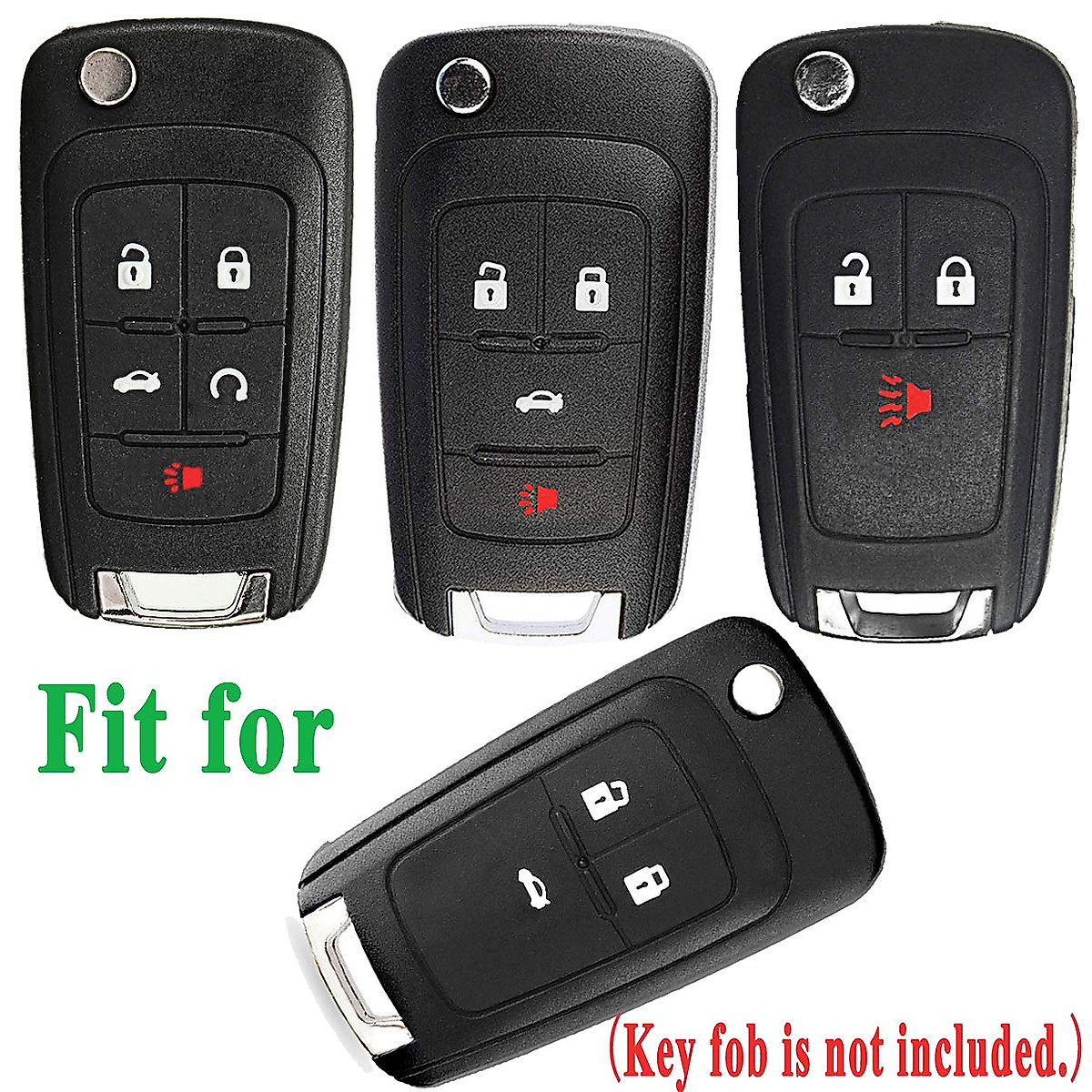 Red TPU Key Fob Cover Case Jacket Skin Glove Holder for Chevy Chevrolet Equinox Camaro Cruze Malibu Volt Park Impala Buick Regal Verano Lacrosse