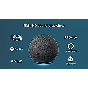 Echo (4th Gen) | With premium sound, smart home hub, and Alexa | Charcoal