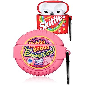 2 Pack Gkv for Airpods 3 Case for Airpod 3 (2021) Cover Unique Funny Fun Cute 3D Food Design Air Pods 3rd Generation Silicone Shell Cases for Girls Teen Boys Kids Rainbow+Bubble Candy