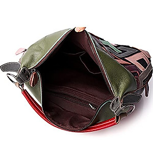 Segater Women Random Multicolor Hobo Handbag Letter Splicing Design Shoulder Purse Colorful Shopper Crossbody Satchel