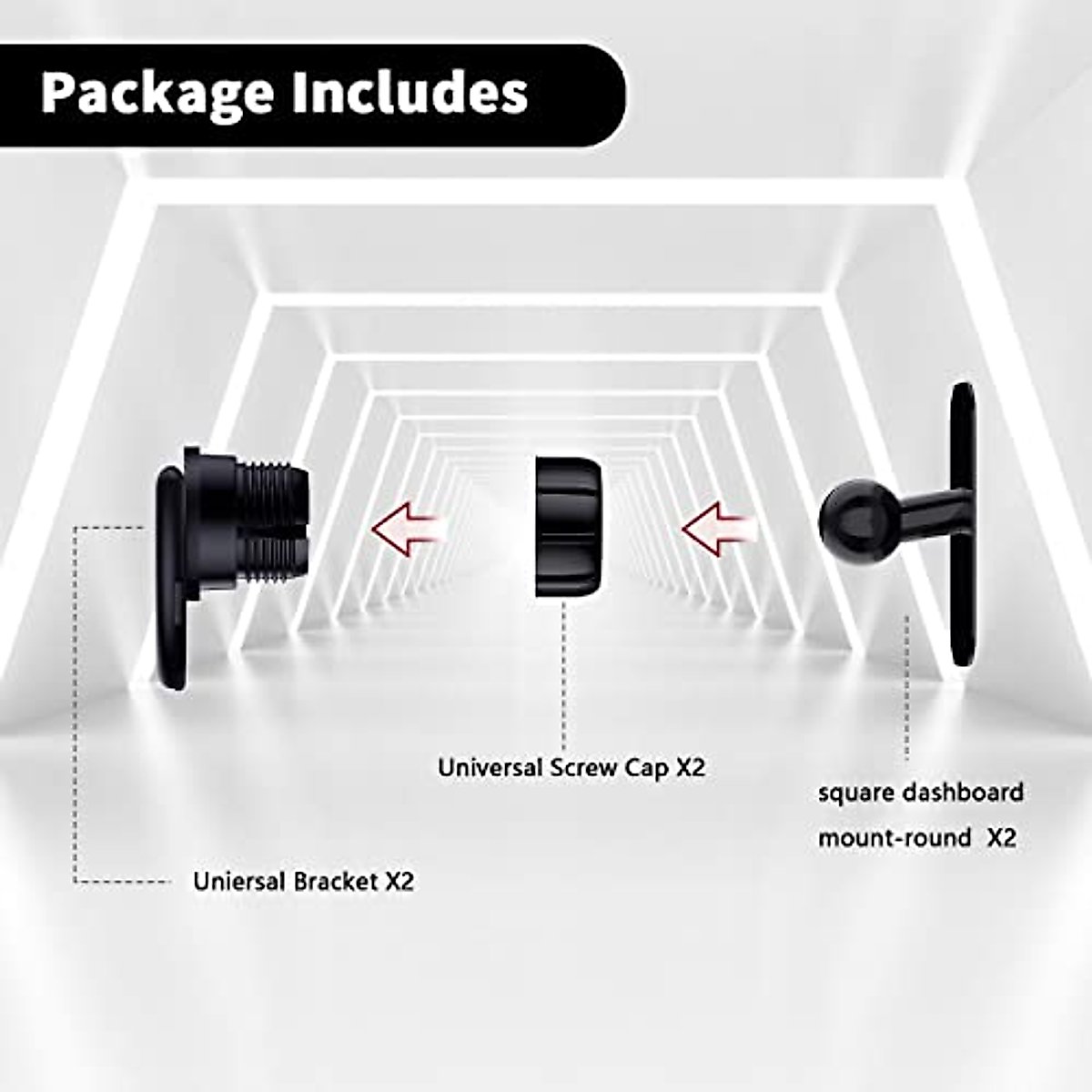 KHTONE Car Phone Mount 2 Pack Set, for Dashboard 360° Phone Holder, One-Hand Simple Operation, GPS Navigation Compatible with Phone MAX/X/8, Note 8/S9+ (2 Dashboard Mount)