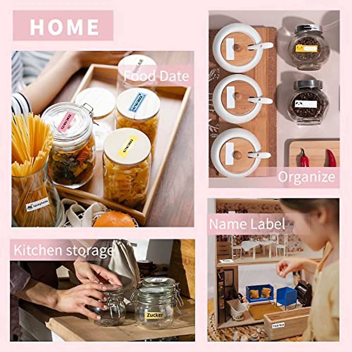 Phomemo Label Maker Machine, D30 Portable Bluetooth Label Printer with Tape Label Maker Handheld, Multiple Templates Available for Smartphone Easy to Use for Office Home Organization USB Rechargeable