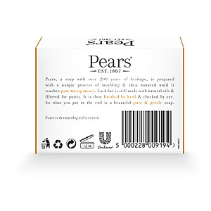 Pears Transparent Amber Soap 125 g (Pack of 12) by EH Booth & Co Ltd