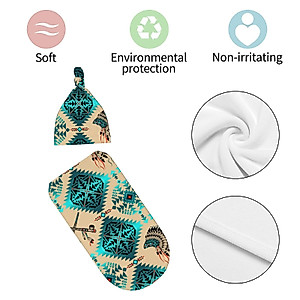Western Baby Stuff Native Aztec Navajo Newborn Swaddle Blanket Baby American slepp Sack Soft Silky Wrap Blanket with Beanie Hat for Boys Girls Gifts Infant