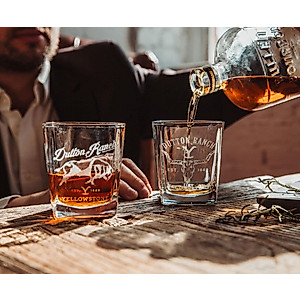 Toynk Yellowstone Dutton Ranch 9-Ounce Mini Rocks Glasses | Set of 2