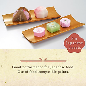 Nezame Japan Bamboo Tray 3-Piece for Japanese Wagashi Decorating, Oshibori Holder, Serving Food Dessert Appetizer
