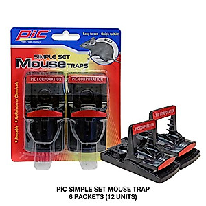 PIC Simple Set Mouse Traps, 2 Count (Pack of 6)