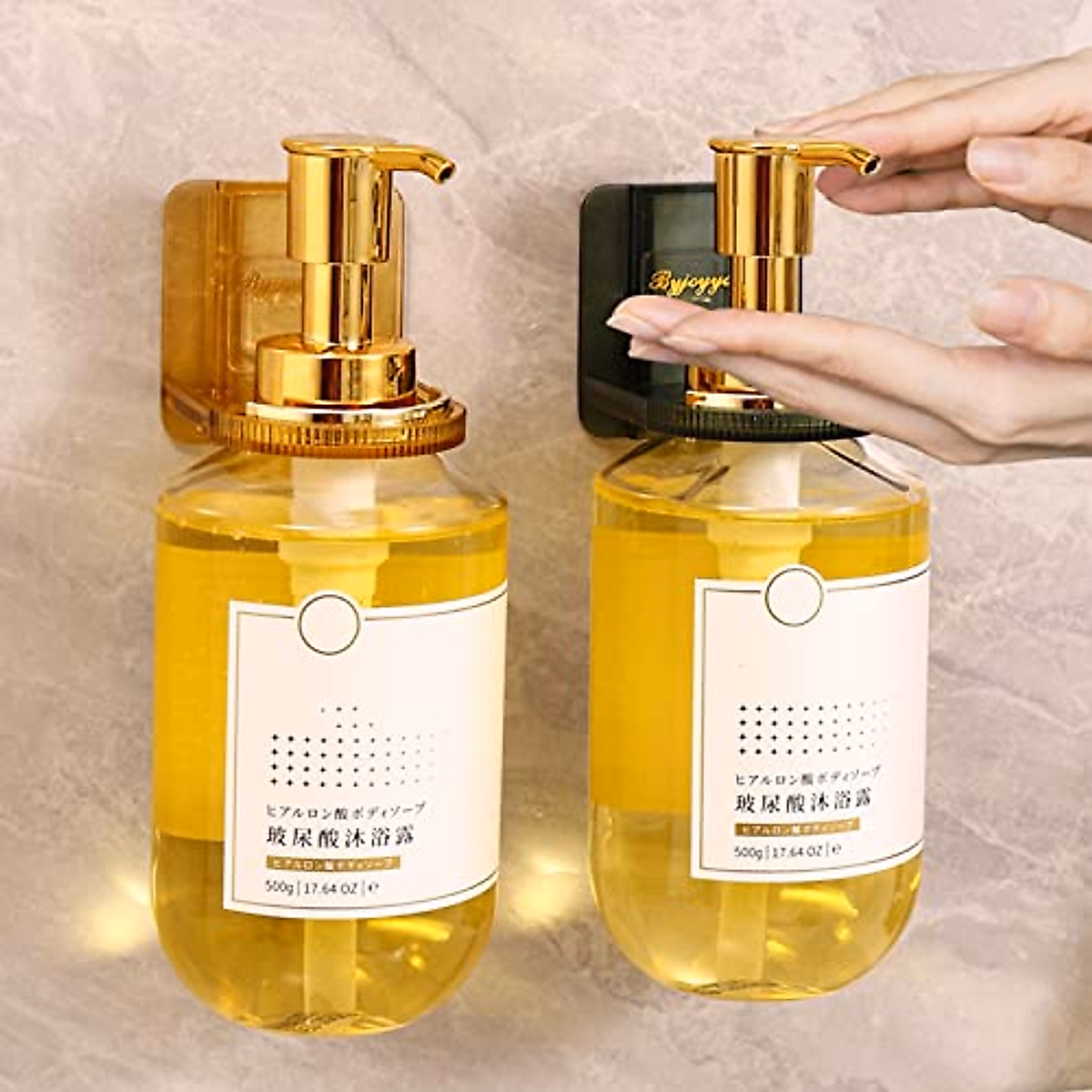 jomgeroz Wall Mounted Shampoo Bottle Shelf Multifunction Hanging Shelf Accessory for Water Bottle Lotion Cream Organize Bracket shampoo bottle holder