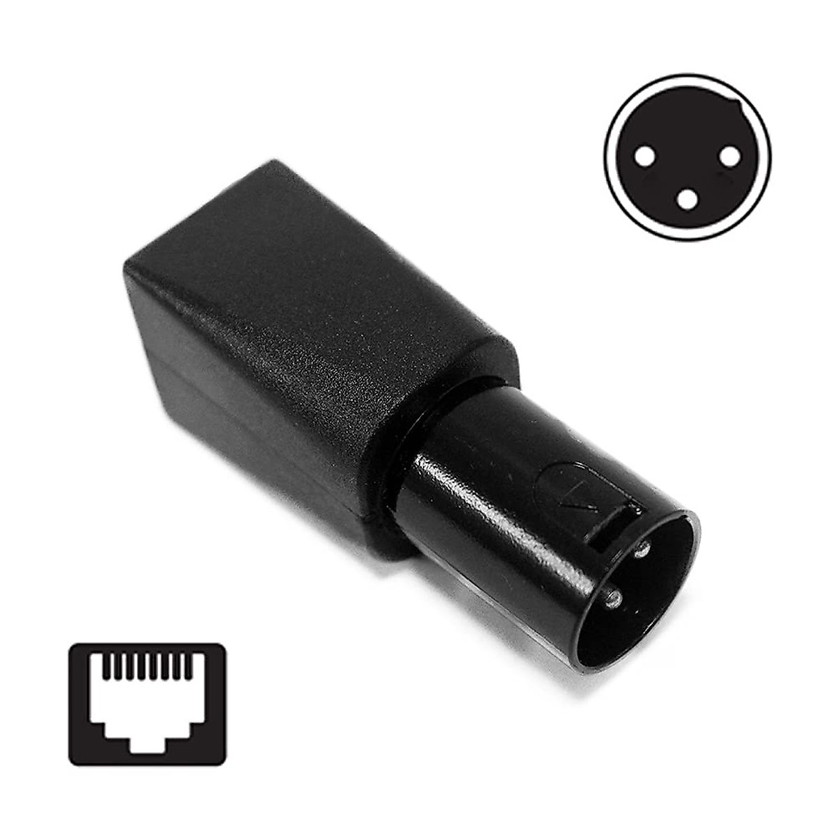 Toronce DMX to RJ45 Connector RJ45 Ethernet to 3 Pin XLR DMX Female & Male Adapter Sets （3PIN_1Pair）