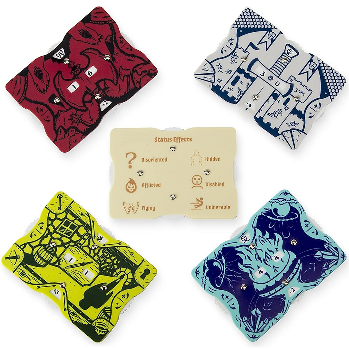 Stratagem 5-pack Pocket Health Trackers, Track Character HP, Bonuses, and Conditions for Tabletop Role-playing Games, Fits in a Dice Bag