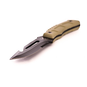 WEYLAND Tactical Knife with MOLLE Sheath Holster - Fixed Blade Full Tang Survival, Hunting, Bugout & Bushcraft Knife - Outdoor Hiking & Scout Camping Knives - Black