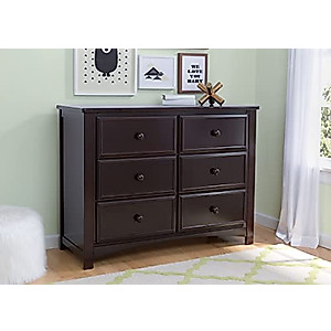 Delta Children Unisex Nursery 6 Drawer Double Dresser, Dark Chocolate