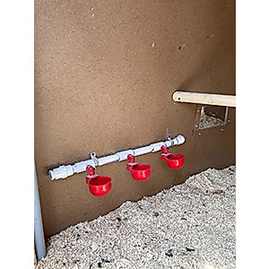 letsFix Chicken Water Cups for PVC with Tee, Automatic Waterer Kit for Poultry, DIY PVC Water Feeder for Chicken/Duck/Quail/Turkey, Chicken Waterer [8 Pack]