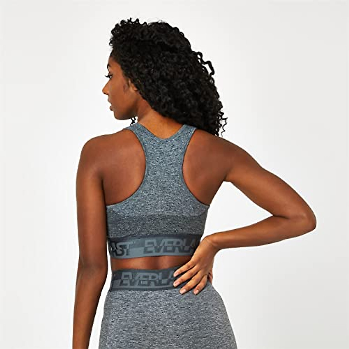 Everlast Womens Seamless Panelled Sports Bra Sweat Wicking New Charcoal M