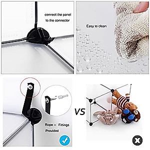 ANWBROAD Cube Storage Organizer 16 Cubes DIY Closet Cabinet Bookshelf Kids Organizers and Storage for Bedroom Closet Organizer Cubby Shelving Plastic Bookcase Office Living Room White ULCS016T