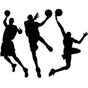 Amaonm 31.5" x 53.1" Removable DIY Vinyl Three Basketball Players Slam Dunk Silhouette Wall Decals Spoting Basketball Duck Layup Sporter Wall Sticker for Kids Room Boys Bedroom Classroom