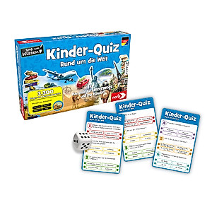 noris 606011630 Children's Quiz Around The World, Family Fun for Home or on The go, for 1-6 Players from 6 Years
