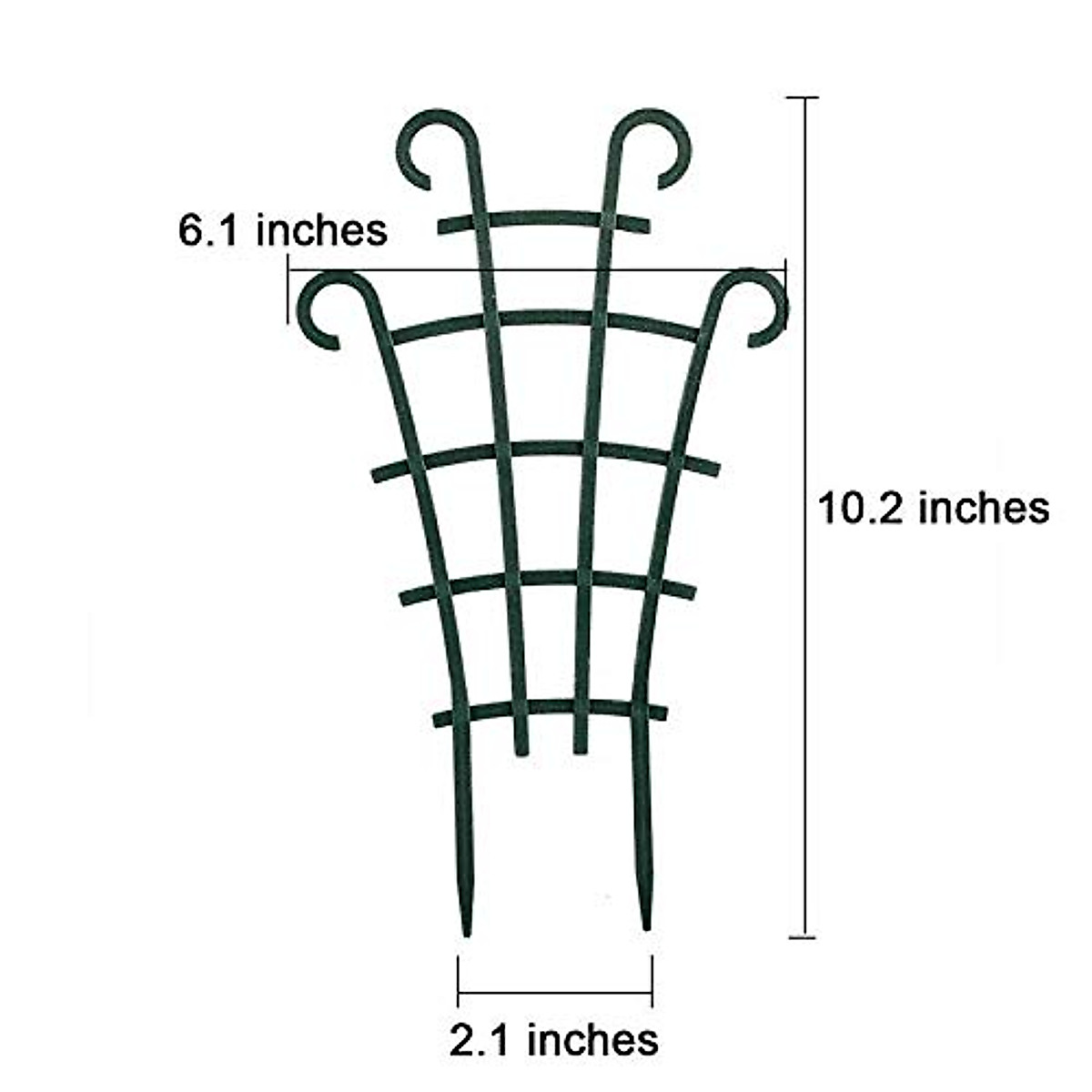 UWIOFF 12 Pack Trellis for Potted Plants, Garden Trellis for Climbing Plants Plastic Mini Climbing Plant Trellis Flower Pots Support Stackable Trellis for Climbing Plants Peas, Dark Green